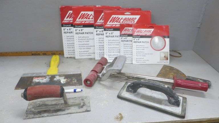Drywall Tools, Wall Patch, Formica Roller - Lambrecht Auction, Inc.