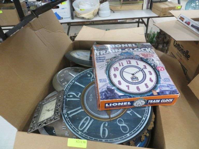 Large Box of Assorted Clocks - Lambrecht Auction, Inc.