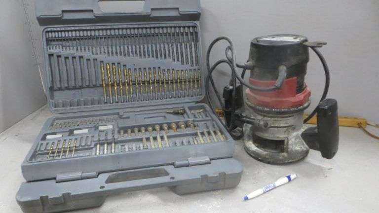 Craftsman Router, Bit/Drill Set - Lambrecht Auction, Inc.