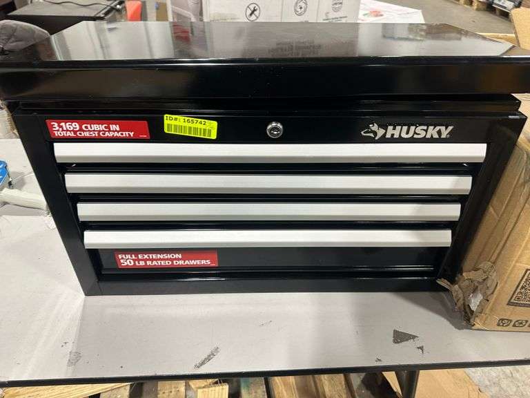 Husky 26 in. W x 12 in. D Standard Duty 4-Drawer Top Tool Chest in ...