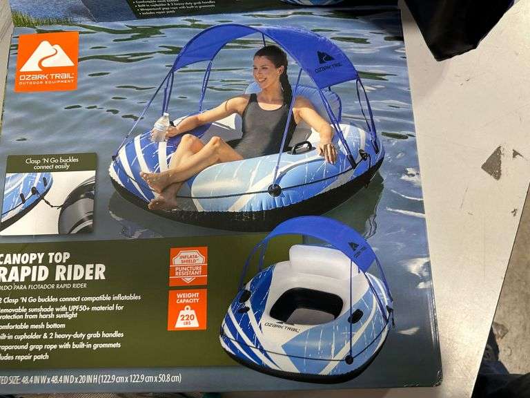 Ozark Trail Rapid Rider Canopy River Tube - Lambrecht Auction, Inc.