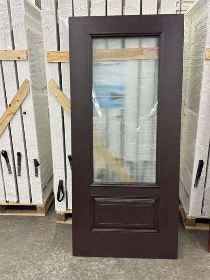 Merlot Mahogany Deco 2 PNL Fiberglass Door Slab 36"x80" - Lambrecht ...