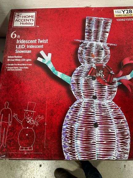 Home Accents Holiday 6 ft. Iridescent Twist LED Iridescent Snowman ...