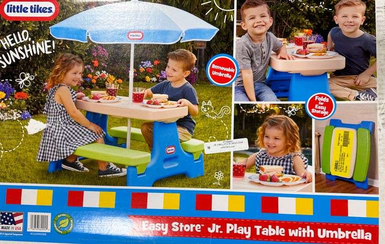 Little Tikes Easy Store Jr Play Table With Umbrella - Lambrecht Auction ...