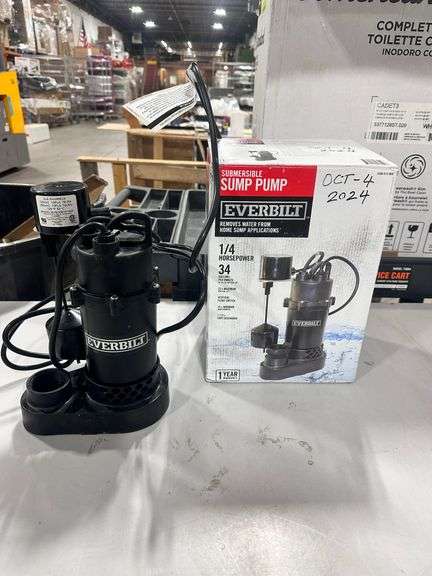 Everbilt 1/4 HP Aluminum Sump Pump Vertical Switch - Lambrecht Auction, Inc.