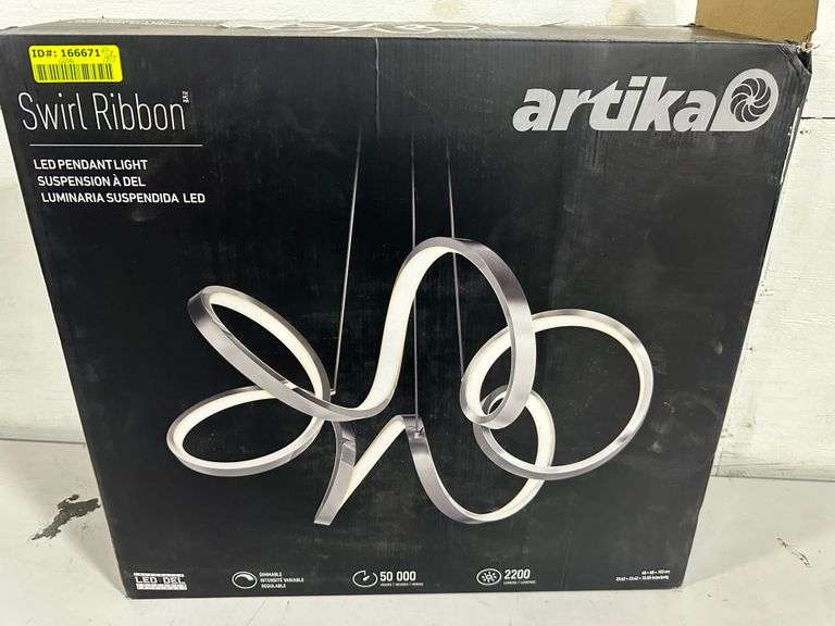 Artika Swirl Ribbon 27-Watt 3CCT 1-Light Chrome Integrated LED Pendant ...