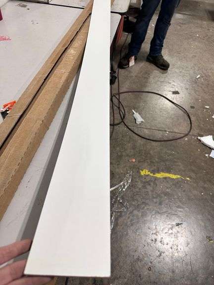 Hampton Bay 91.5 in. W x 4.5 in. H Toe Kick Molding in Satin White (3x ...