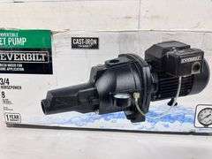 Everbilt 3/4 HP Cast Iron Convertible Deep Well Jet Pump - Lambrecht Auction, Inc.