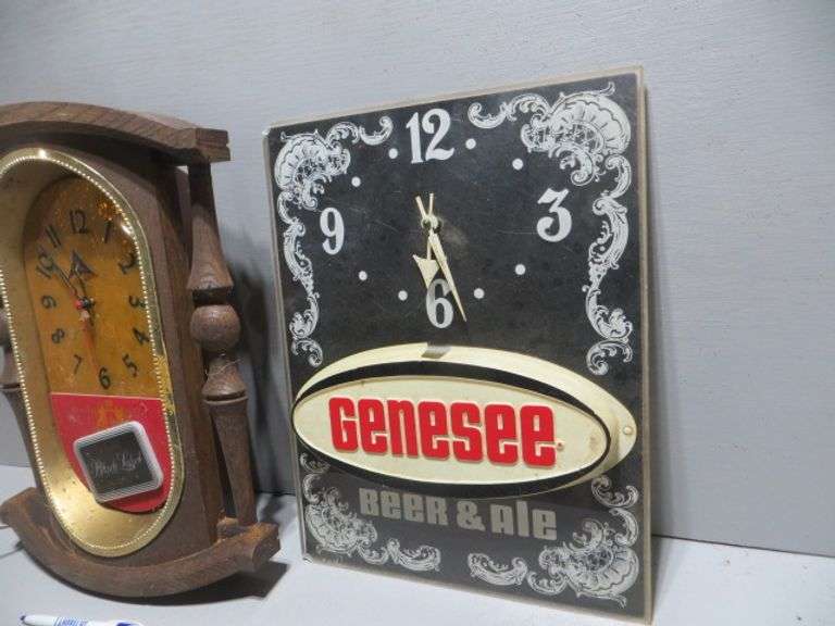 Beer Clocks Genesee & Black Label - Lambrecht Auction, Inc.