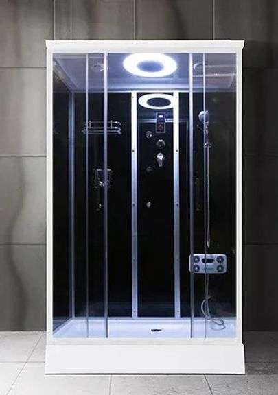 Luxury Shower Enclosure Jetted 34"x60"x86" Black, Center Drain ...