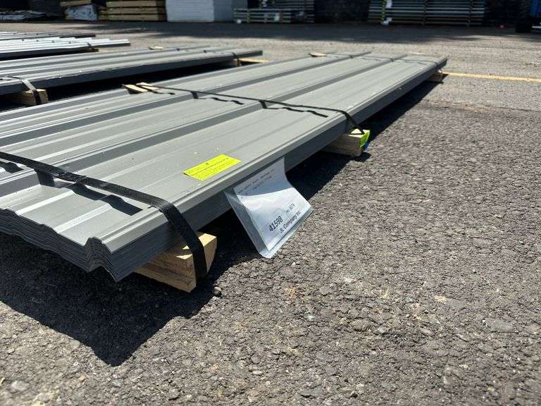 Pewter Gray Corrugated Metal Panel 27"x8' - Lambrecht Auction, Inc.