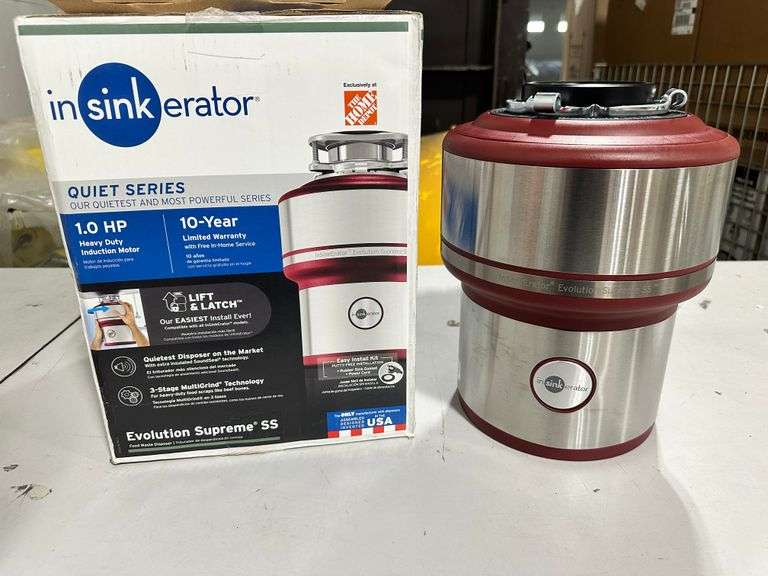 Insinkerator Evolution Supreme SS Lift & Latch Quiet 1 HP Continuous ...