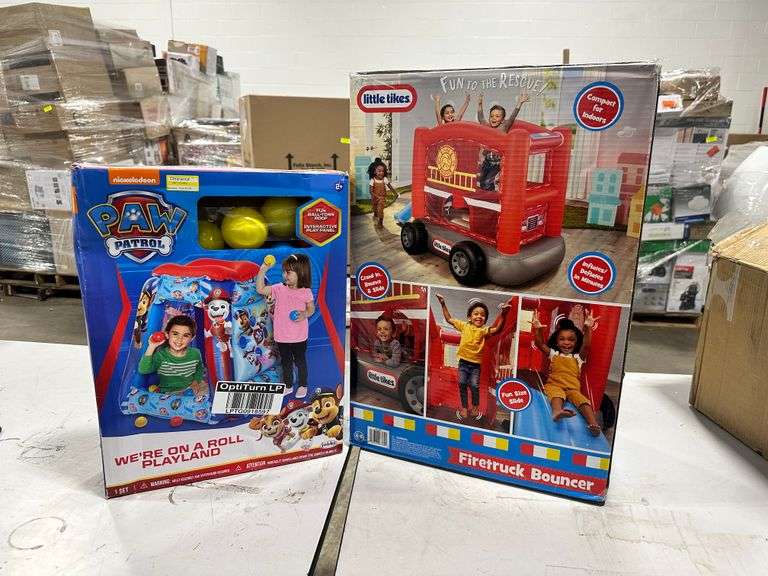Little Tikes Fire Truck Bouncer And Paw Patrol We're On A Roll Playland ...