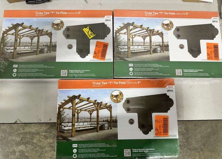 OWT 5 in. 12-Gauge Black Galv. St. T-Tie Wood Connector Plate Kit (3x ...