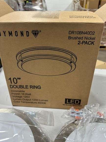 Dymond 10" Double Ring Ceiling Light - 2 Pack - Lambrecht Auction, Inc.