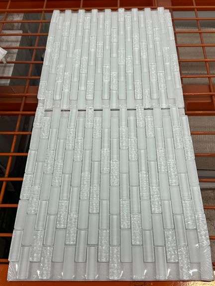 5/8x2 Matte, Glossy, Bumpy-Brick Tile 12"x12" - Lambrecht Auction, Inc.
