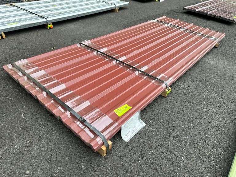 Colonial Red Corrugated Metal Panels 3'x8' - Lambrecht Auction, Inc.