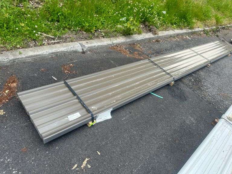 Bronze Corrugated Metal Panel 18"x16' - Lambrecht Auction, Inc.