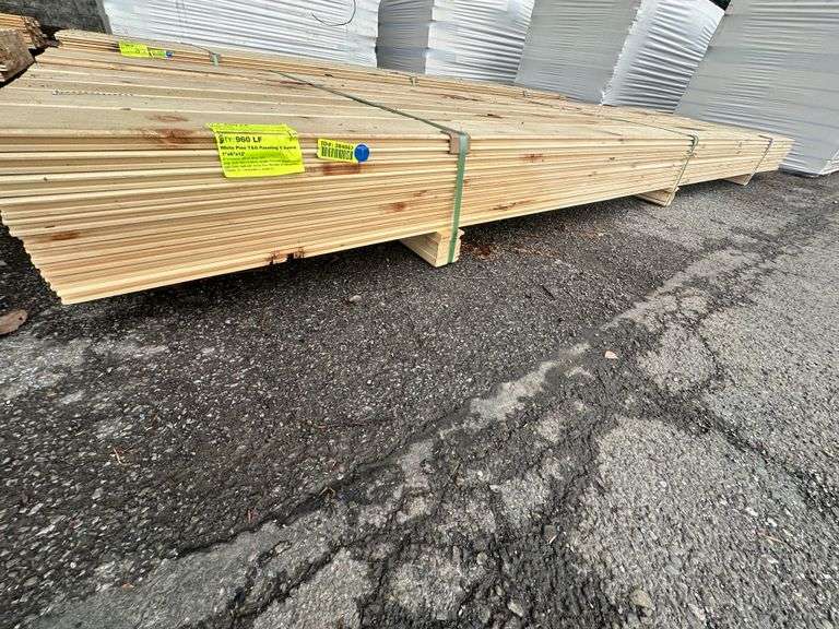 White Pine T&G Paneling WP4 1"x6"x12' - Lambrecht Auction, Inc.