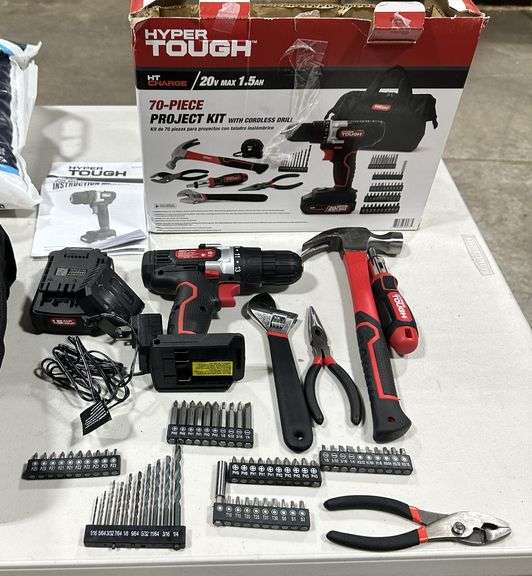 Hyper Tough HT Charge 20v 70 Piece Project Kit * See Description ...