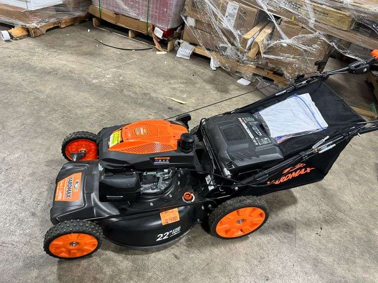 YardMax 22 in. 201 cc 6 Speed CVT High Wheel RWD 3-in-1 Gas Walk Behind ...