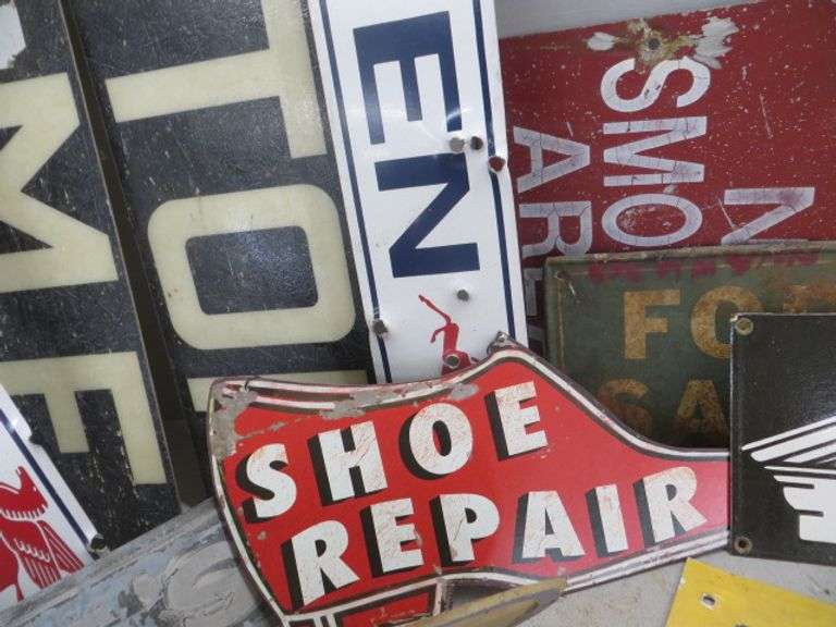 Assorted Signs - Metal & Fiber - Lambrecht Auction, Inc.