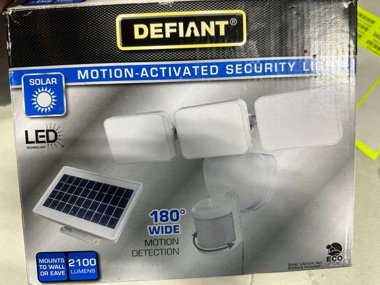 Defiant 180 Degree Integrated LED Motion Sensor Solar Powered White 3 ...