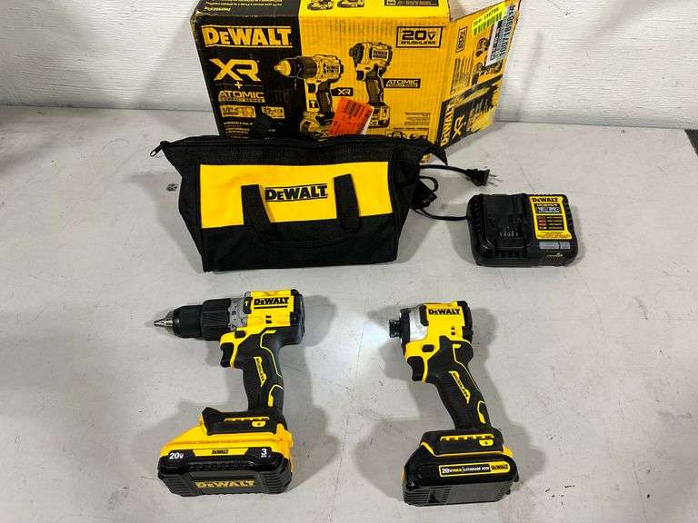 DeWalt 20V MAX XR Hammer Drill and ATOMIC Impact Driver 2 Tool Cordless ...