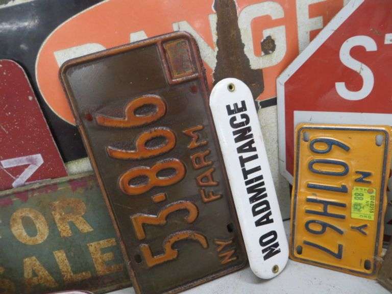Assorted Signs - Metal & Fiber - Lambrecht Auction, Inc.