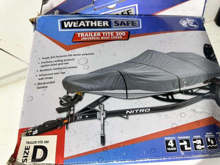 Weather Safe Trailer Tite 300 Boat Cover - Size D - Used - Lambrecht ...