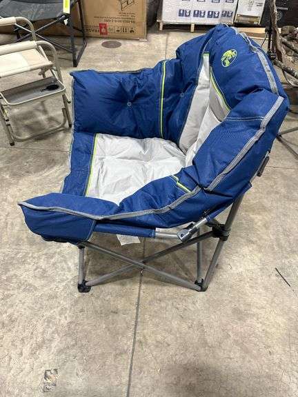 Bass Pro Shops XL Padded Club Chair - Blue/Gray - Lambrecht Auction, Inc.