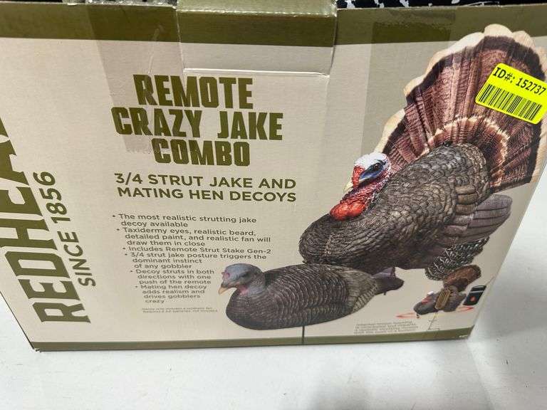 Redhead Reality Series Remote Crazy Jake and Mating Hen Turkey Decoy Combo - Lambrecht Auction, Inc.