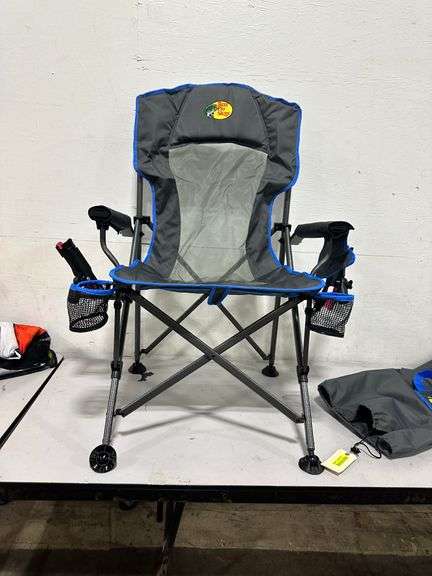 Bass Pro Shops Lunker Lounger Fishing Chair - Gray/Blue Used ...