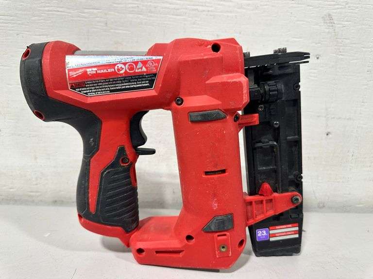 Milwaukee M12 12-Volt 23-Gauge Lithium-Ion Cordless Pin Nailer (Tool ...