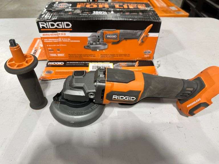 RIDGID 18V Brushless Cordless 4-1/2 in. Paddle Switch Angle Grinder ...