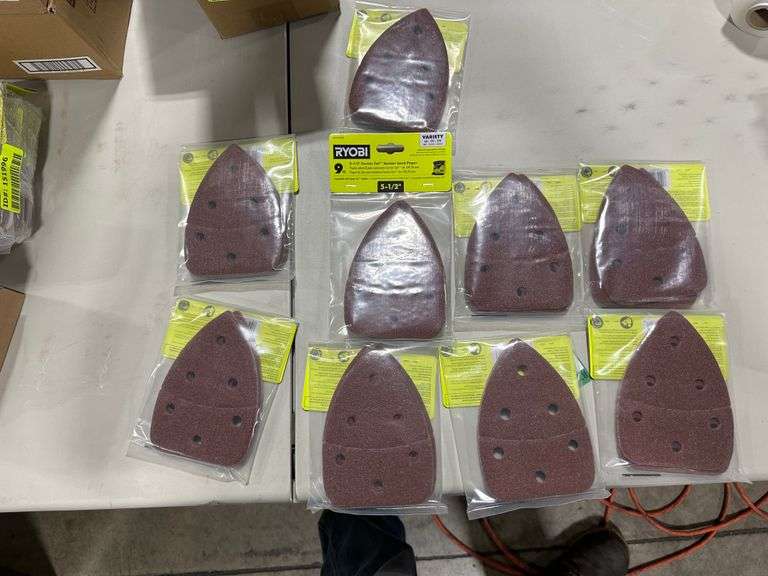 RYOBI 9-Piece 5-1/2 in. Corner Cat Sand Paper Assortment Set - 60, 120 ...