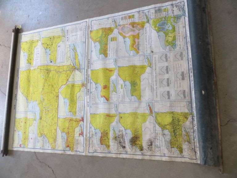 Denoyer New York State Agriculture & Climate Map 1940 - Lambrecht ...