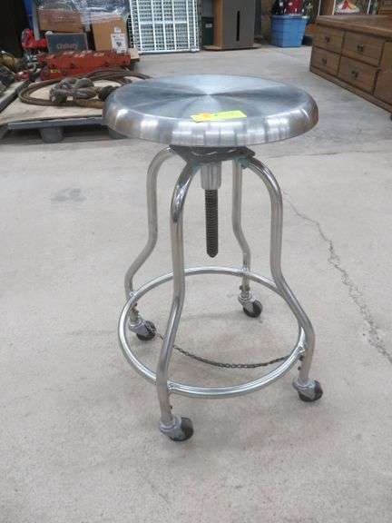 Rolling Steel Shop Stool - Lambrecht Auction, Inc.
