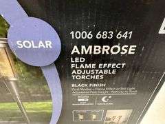 Hampton Bay Ambrose Solar 6 Lumens Matte Black LED Flicker Flame Torch ...