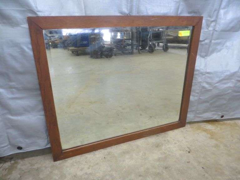 0ak Beveled Glass Mirror - Lambrecht Auction, Inc.