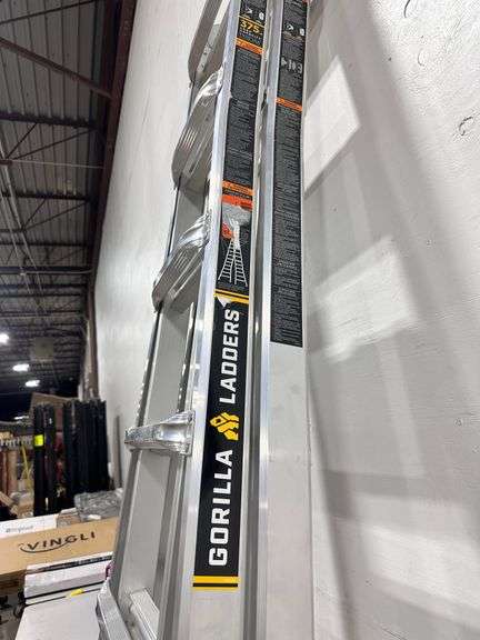 Gorilla Ladders 26 ft. Reach MPXW Aluminum Multi-Position Ladder with ...