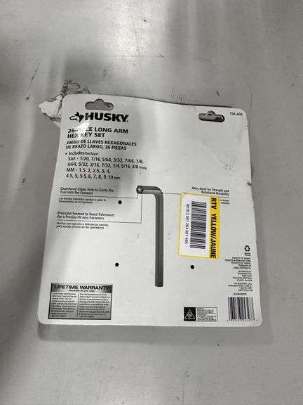 Husky SAE/Metric Long Arm Hex Key Set - Lambrecht Auction, Inc.