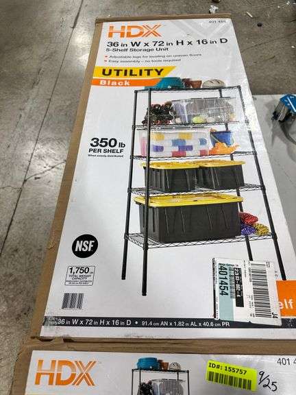 HDX 5-Tier Steel Wire Shelving Unit In Black*Top Rack Bent* - Lambrecht ...