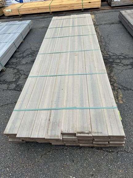 Sandstone PVC Grooved Decking 5/4"x6"x12' - Lambrecht Auction, Inc.