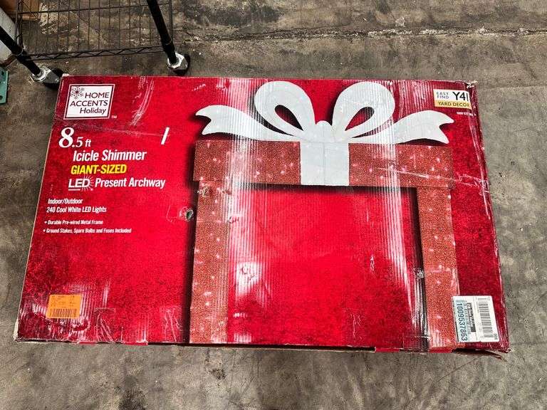 Home Accents Holiday 8.5 ft. Icicle Shimmer Giant-Sized LED Present ...