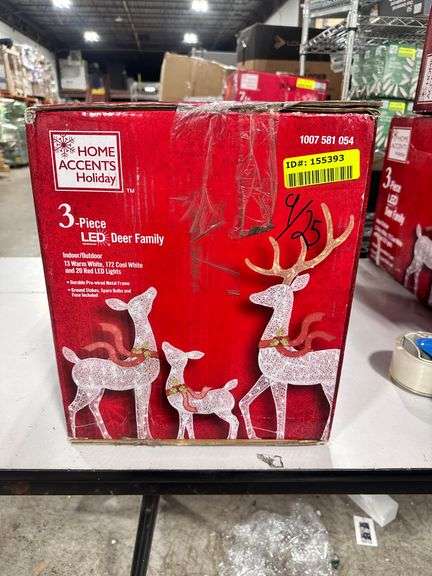 Home Accents Holiday 3 Piece LED Deer Family Set - Lambrecht Auction, Inc.