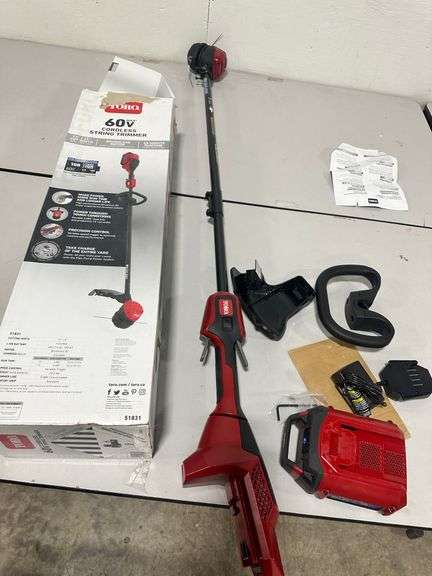 Toro 60V Cordless String Trimmer 13"/15" Cut Width - Lambrecht Auction ...