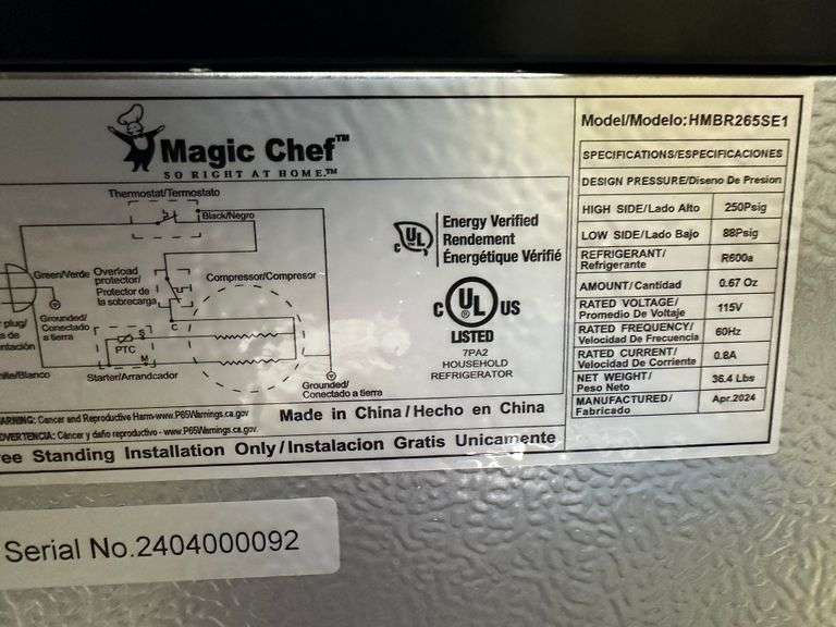 Magic Chef 2.6 cu. ft. Mini Fridge in Stainless Look, ENERGY STAR ...