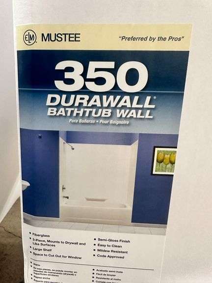 Mustee Durawall 30 in. x 60 in. x 58 in. 3-Piece Easy Up Adhesive ...