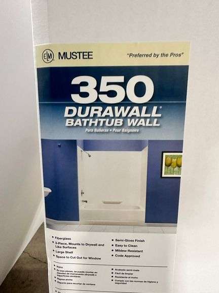 Mustee Durawall 30 in. x 60 in. x 58 in. 3-Piece Easy Up Adhesive ...